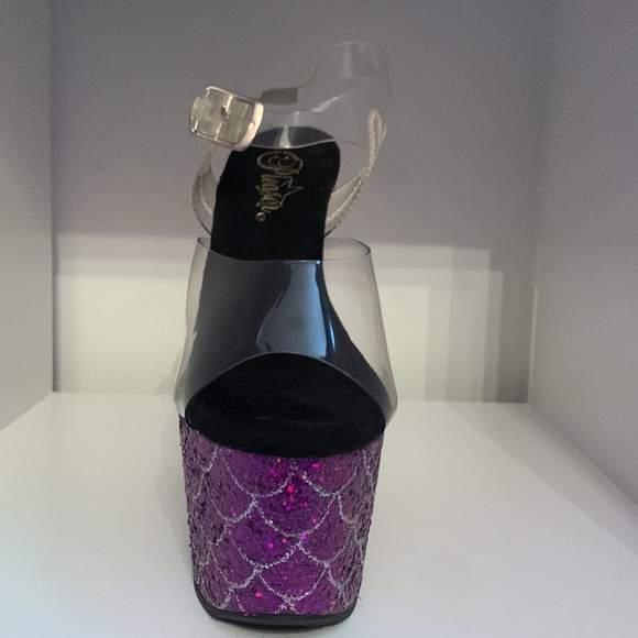 Pleaser | Shoes | Pleaser Purple Mermaid Glitter Pole Dance Stilettos ...